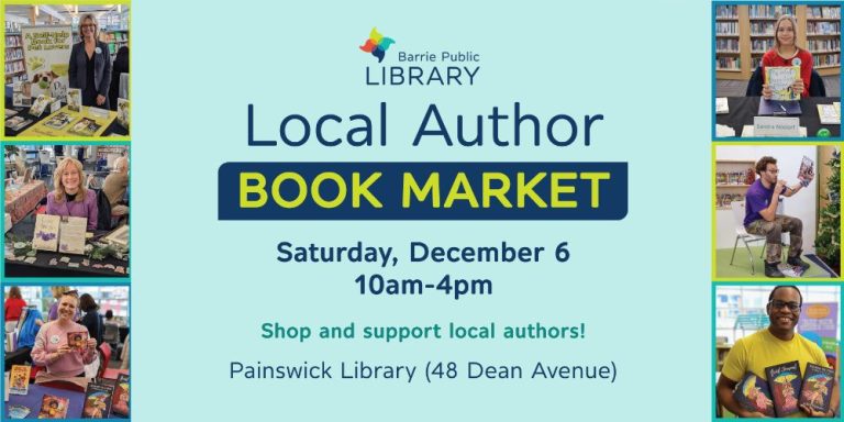Discover your next great read at Barrie’s Local Author Book Market