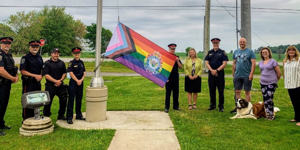 South Simcoe Police raise Pride Flag in honour of Pride Month | Barrie 360