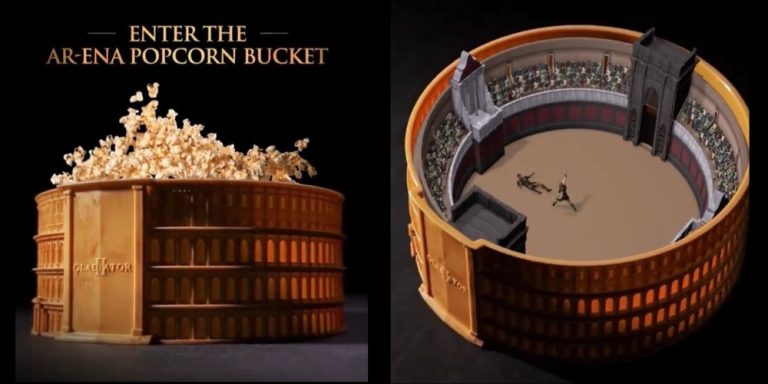Check out this over the top "Gladiator II" themed popcorn bucket ...