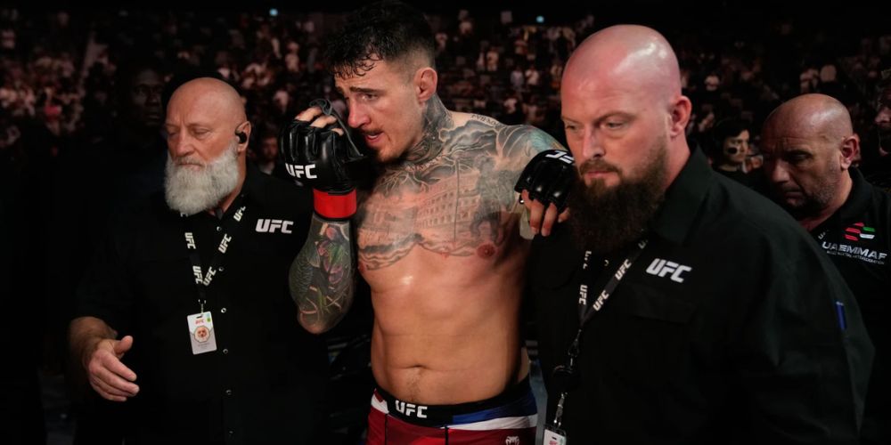 UFC 321 main event ruled no-contest after Gane accidental eye poke to ...